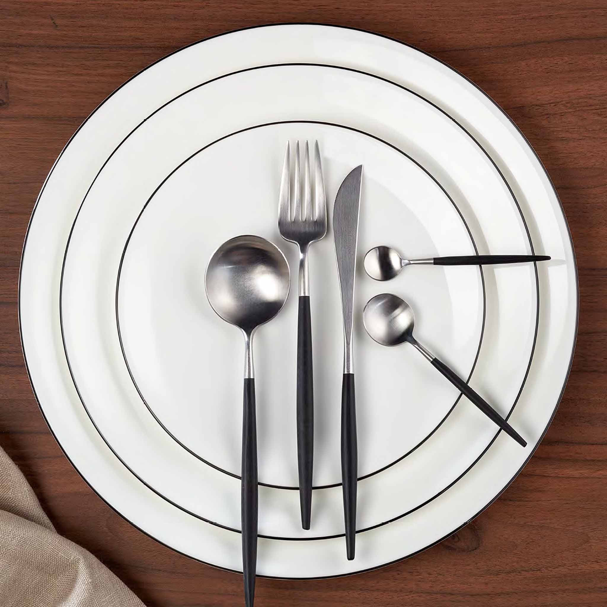 Cutipol Goa Black Matte Brushed Cutlery Collection from Abode New York