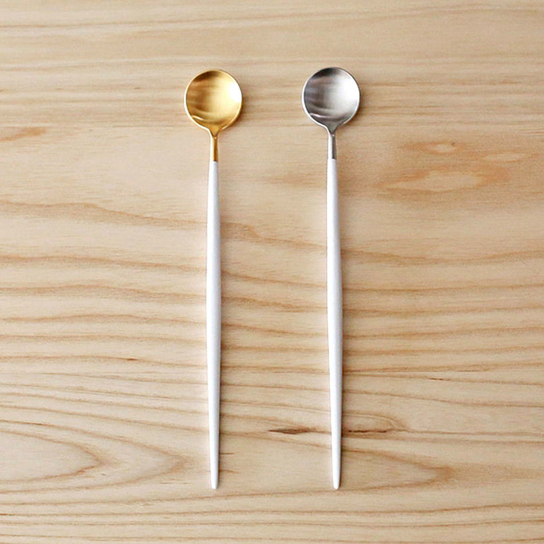 Cutipol Goa White Matte Brushed Gold-Plated Cutlery Collection– Abode ...