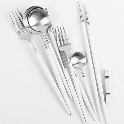 Cutipol Goa White Matte Brushed Stainless Steel Cutlery Collection ...