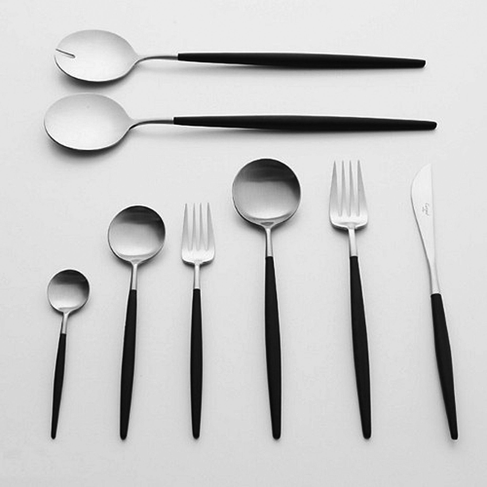 Cutipol Goa Black Matte Brushed Cutlery Collection from Abode New York