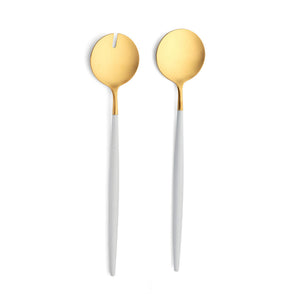 Cutipol Goa White Matte Brushed Gold-Plated Cutlery Collection– Abode ...