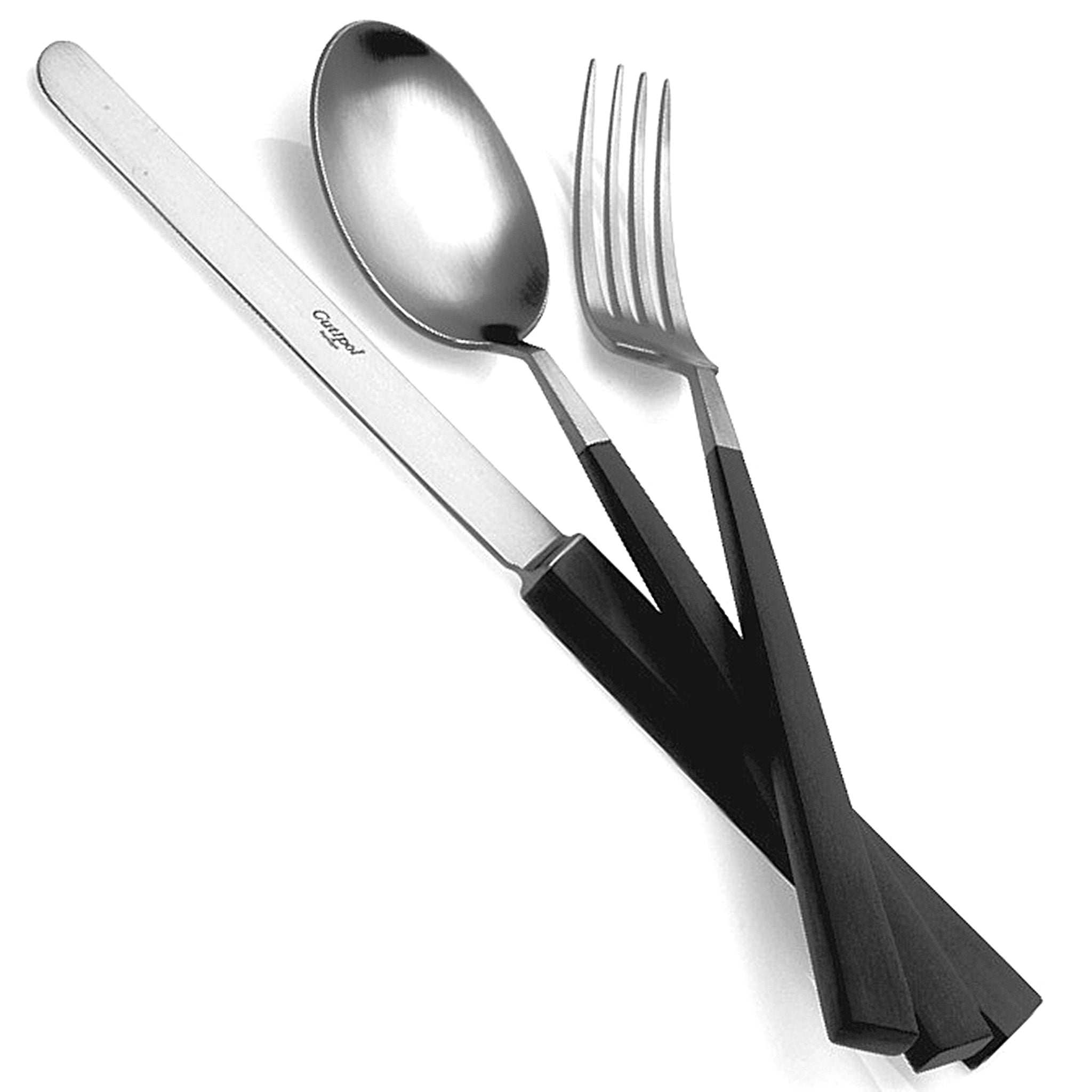Cutipol Kube Matte Brushed Stainless Steel Cutlery Collection Abode NY ...