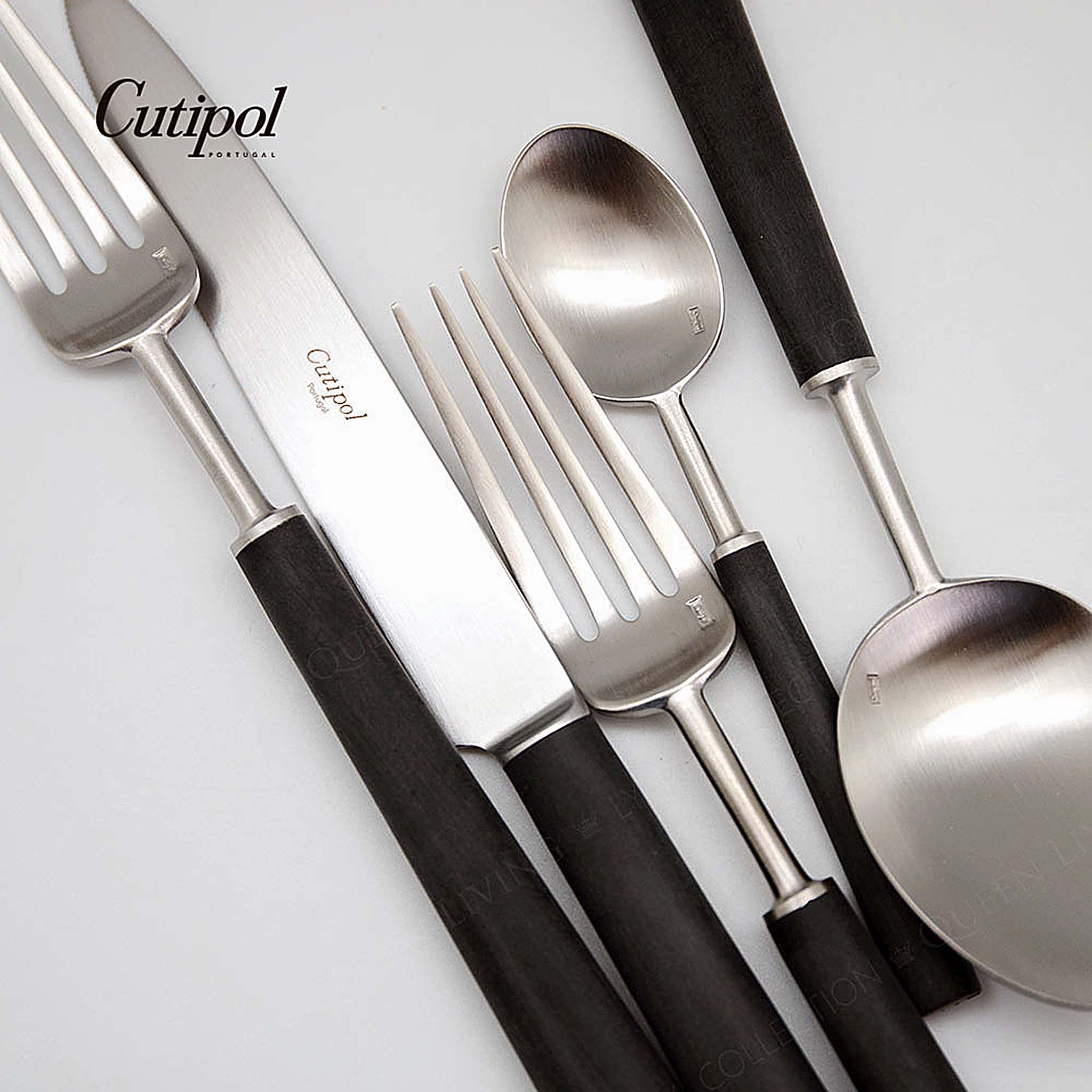 Cutipol Ebony Black Matte Brushed Cutlery Collection– Abode New York