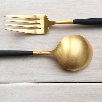 Cutipol Goa Gold Black Matte Brushed Cutlery Collection from Abode NY ...