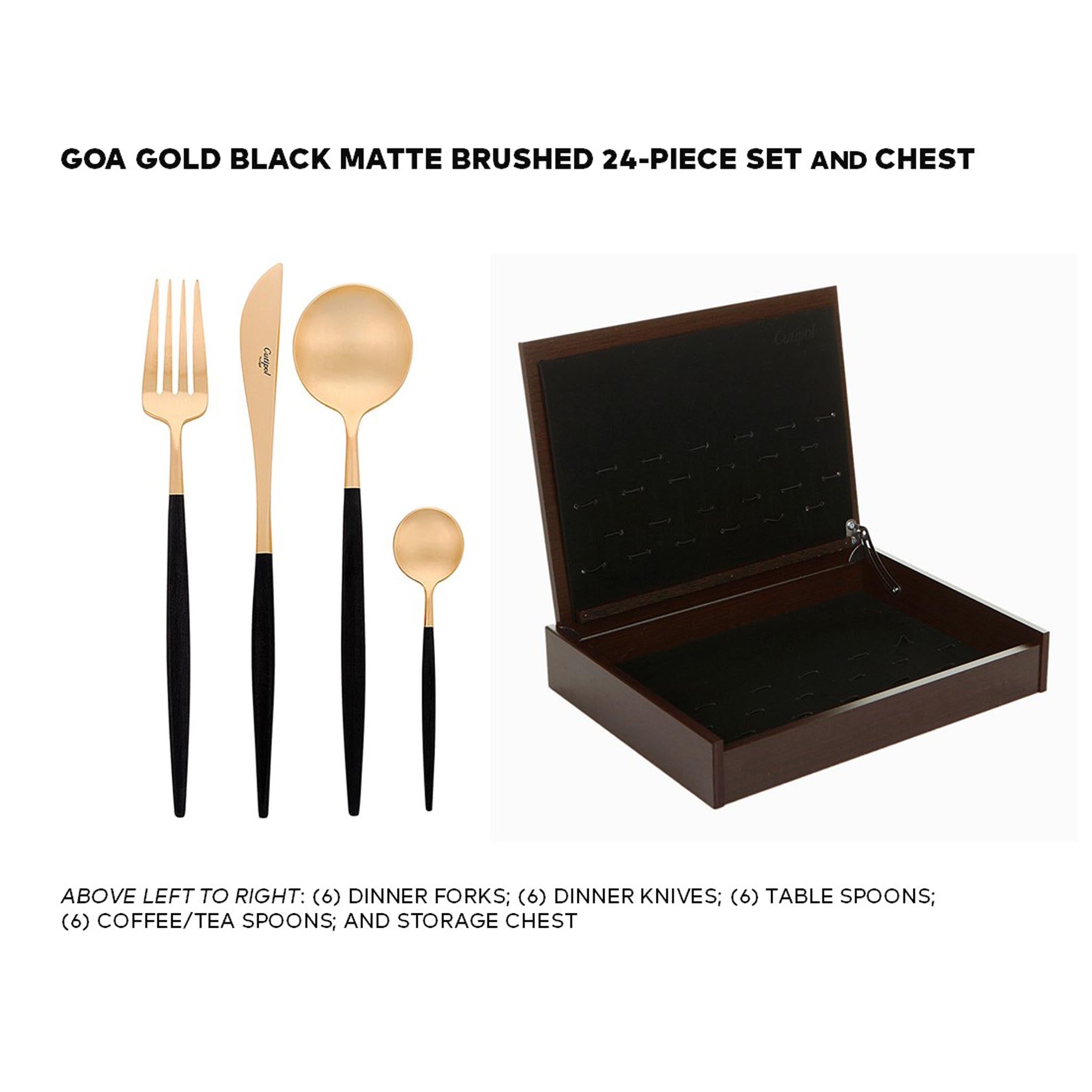 Cutipol Goa Gold Black Matte Brushed Cutlery Collection from Abode NY ...